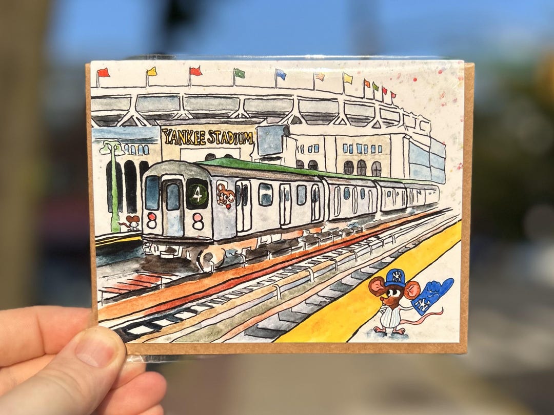 Yankee Stadium Greeting Card: New York City Hand Illustration - Etsy