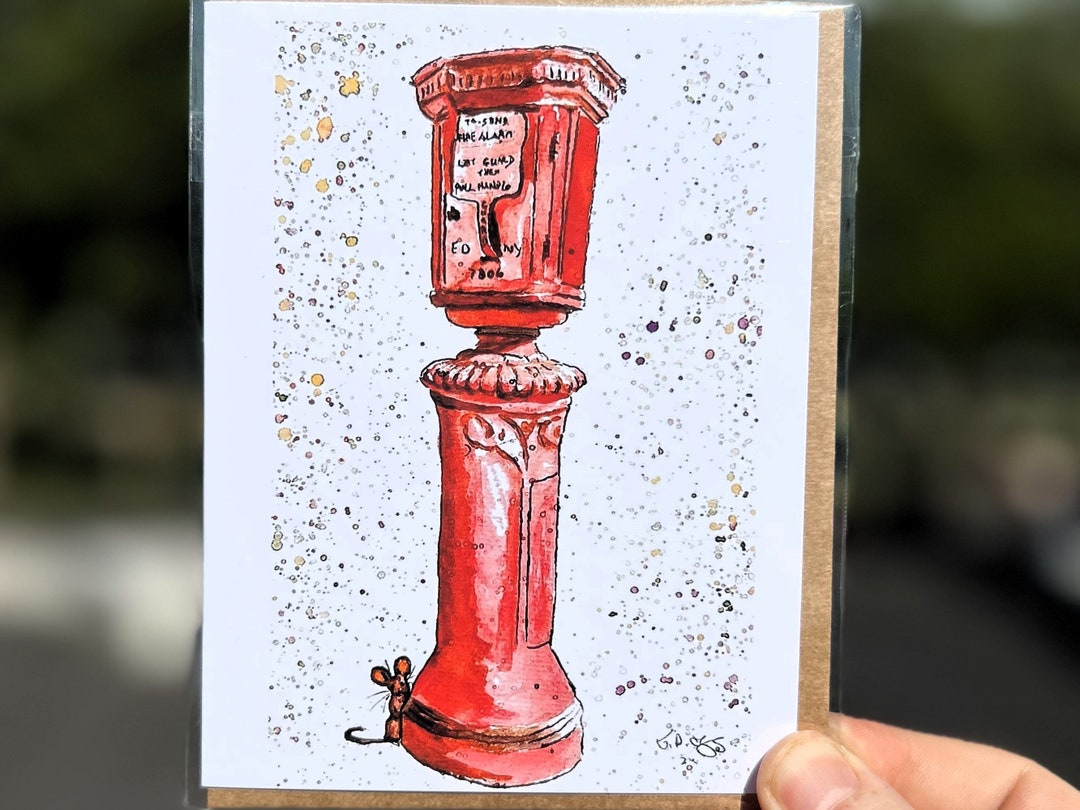 NYC Fire Box Greeting Card: Whimsical New York City Art - Etsy