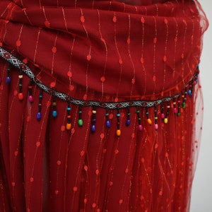 Boho Red Hooded Cape, Beaded Bridal Cloak, Lace Wedding Cape, Chiffon ...