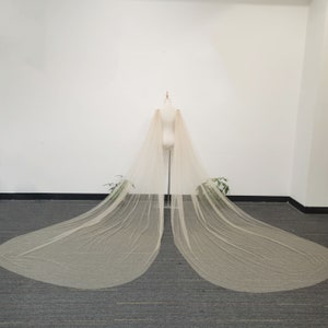 Sparkly Gold Sequin Shoulder Wing, Champagne Tulle Cape Veil ...
