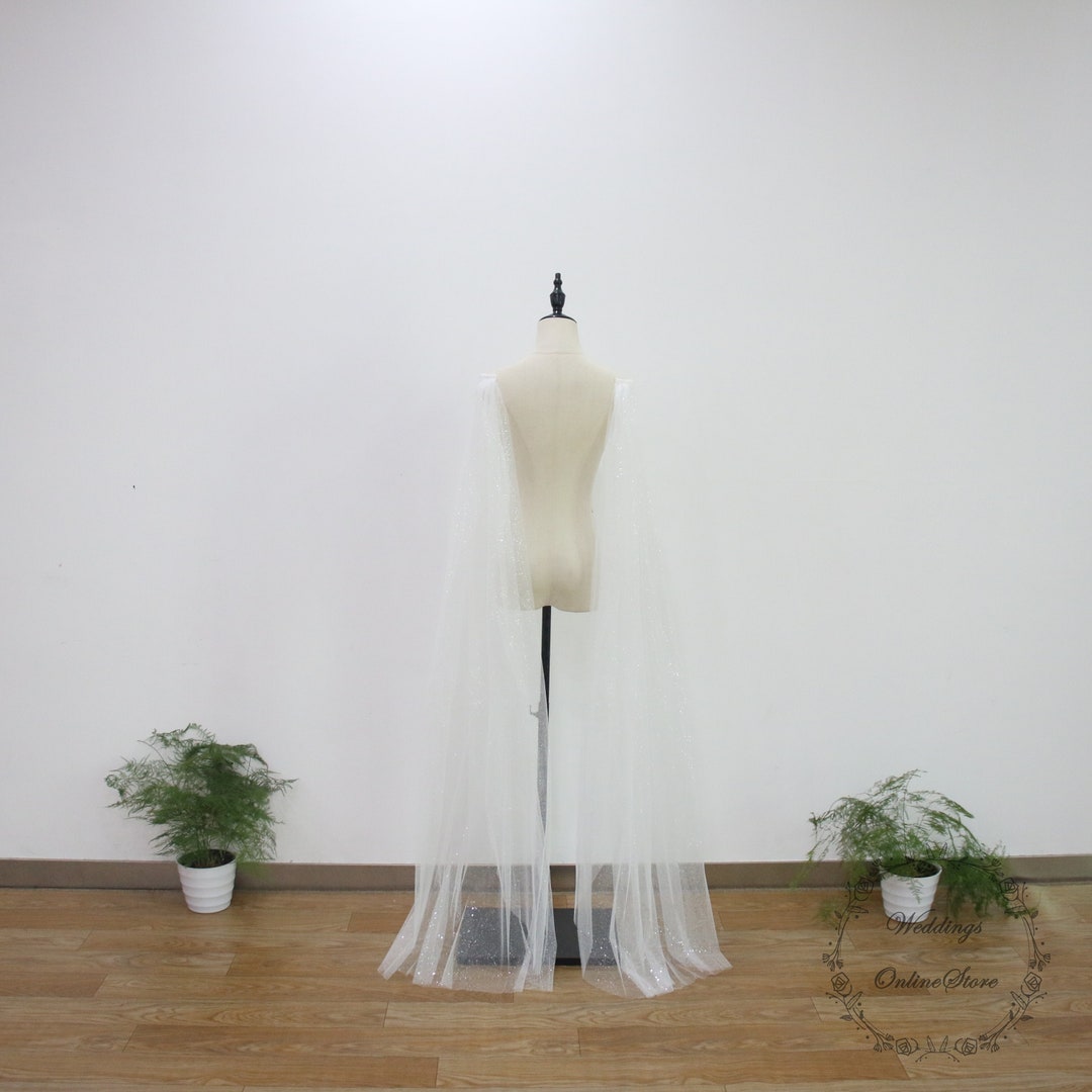 Detachable Sparkly Tulle Bridal Wings With Pearl, Minimalist Shoulder ...