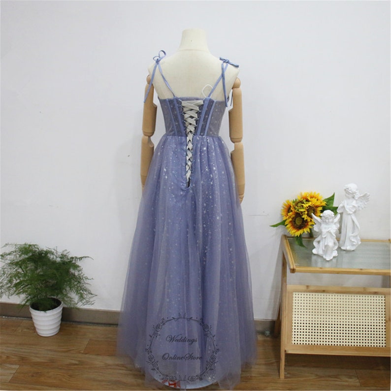 Blue Purple Corset Prom Dress Star Moon Evening Dress - Etsy