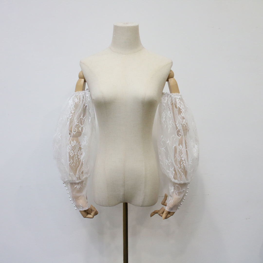 Floral Lace off the Shoulder Sleeve, Detachable Wedding Sleeves, White ...