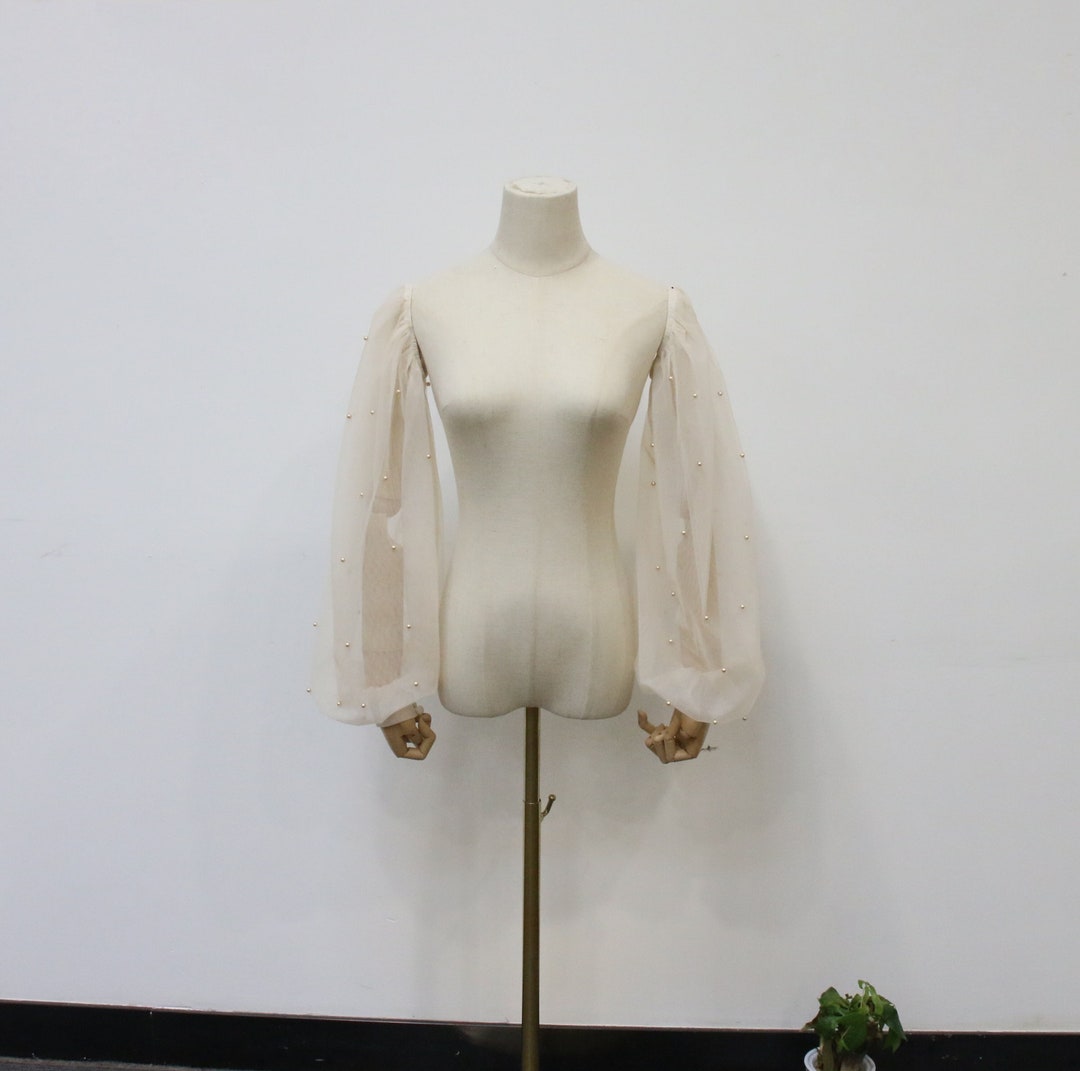 Fairy Detachable Long Sleeve, Button Elastic Sleeve, Elegant Pearl ...