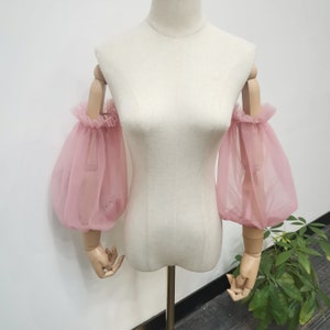 Fairy off Shoulder Sleeve, Rose Pink Tulle Ruffle Sleeve, Forest ...