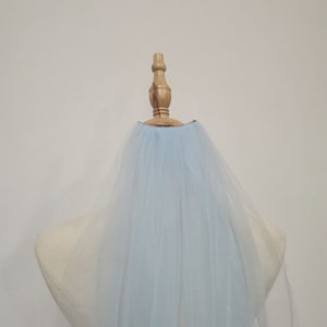 Blue Tulle Wedding Veil, Minimalist Solid Color Veil, 121 Colors Bridal ...