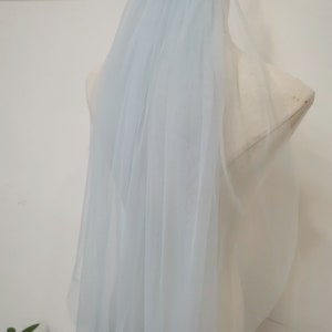 Blue Tulle Wedding Veil, Minimalist Solid Color Veil, 121 Colors Bridal ...