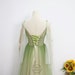 Gradient Green Long Sleeve Prom Party Dress, 3D Flower Party Gown ...