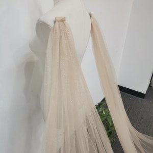 Sparkly Gold Sequin Shoulder Wing, Champagne Tulle Cape Veil ...