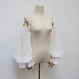 Detachable off Shoulder Sleeve, Fairy Ruffle Sleeve, Ivory Chiffon ...