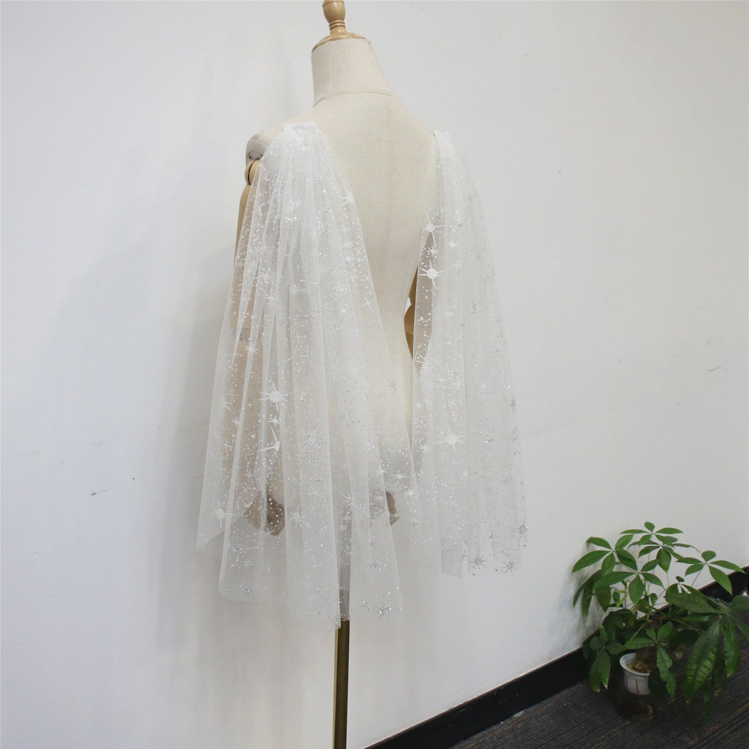 Detachable Star Wing Veil, Sparkly Celestial Shoulder Wing, Short Boho ...