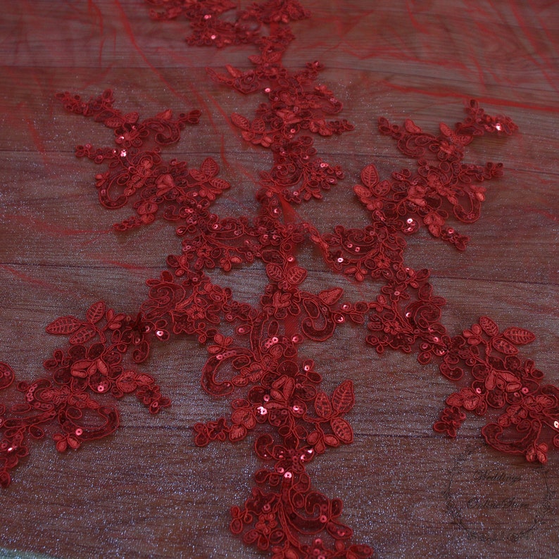 Cathedral Veil Red Wedding Veil Lace Edge Veil With Sequin - Etsy