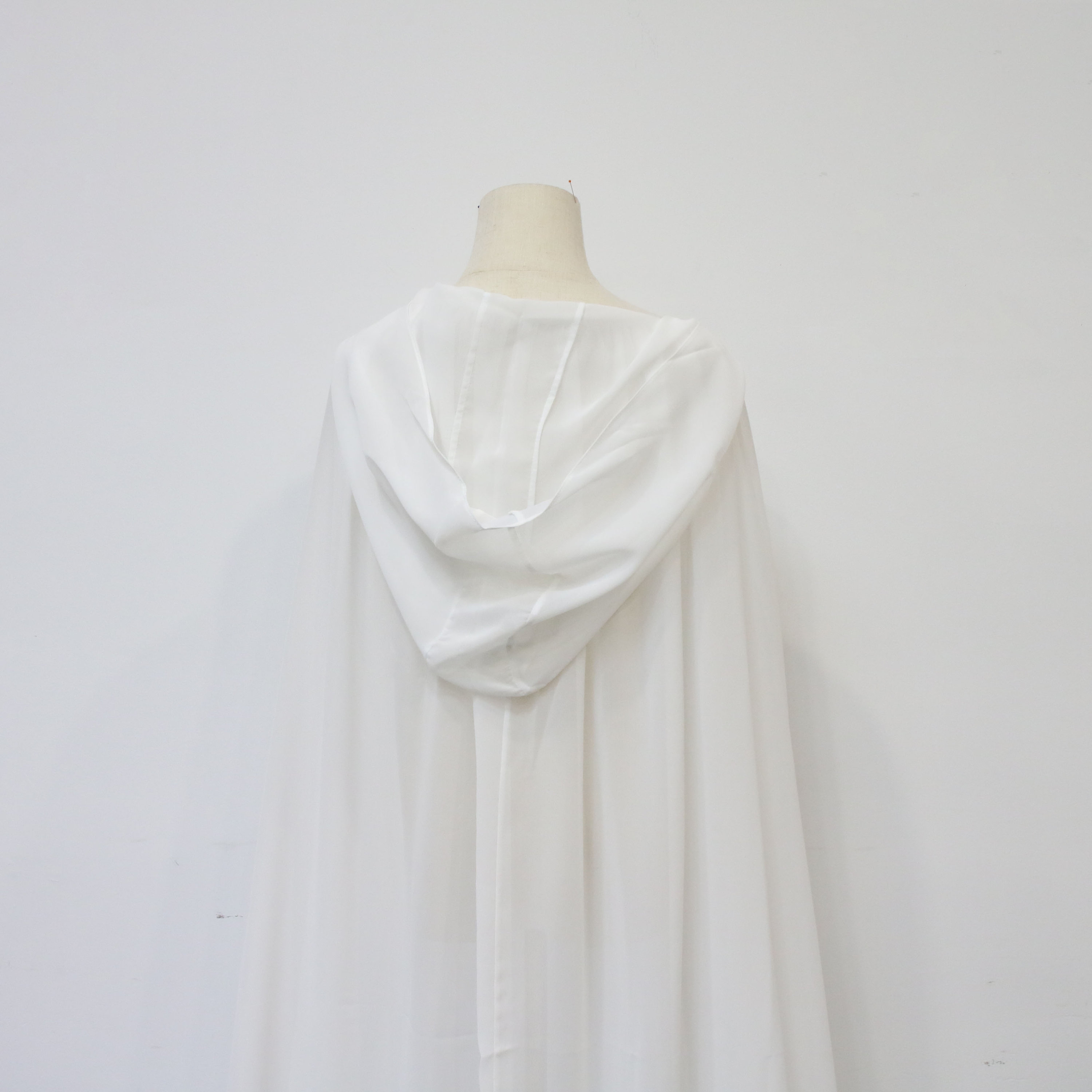 Minimalist Chiffon Hooded Cape, Ivory Cape Veil, Chapel Wedding Cape ...