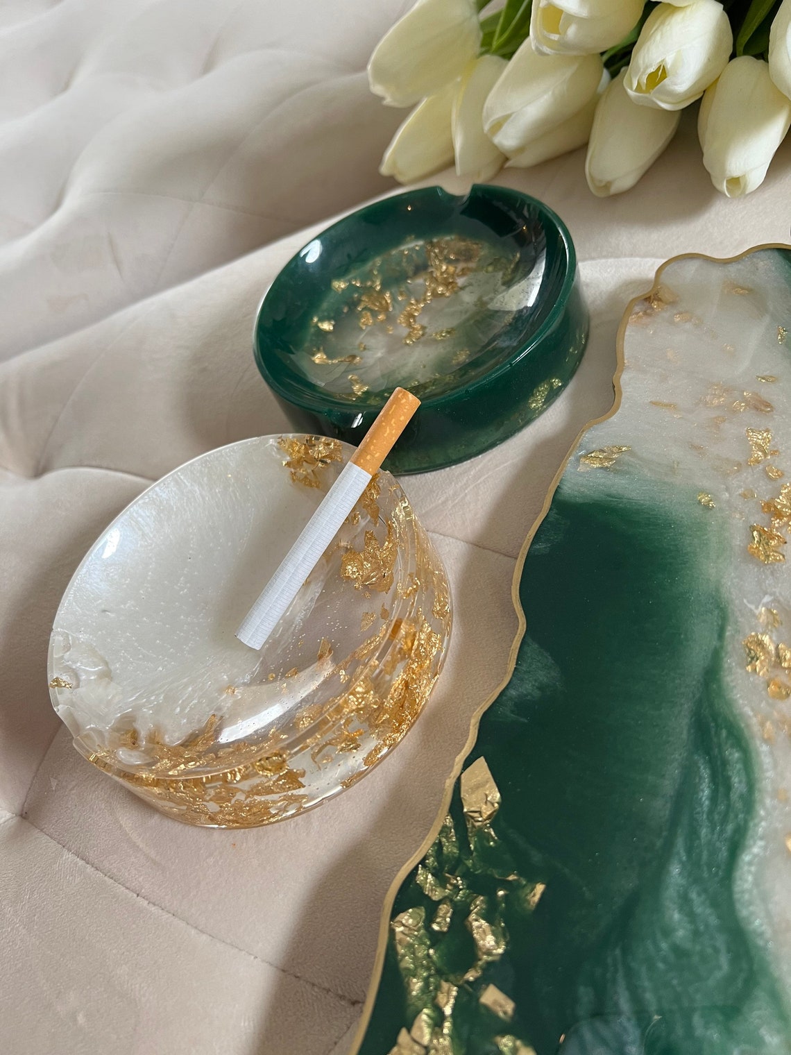 Resin Tray / Green Resin Tray / Emerald Green Resin Tray / | Etsy