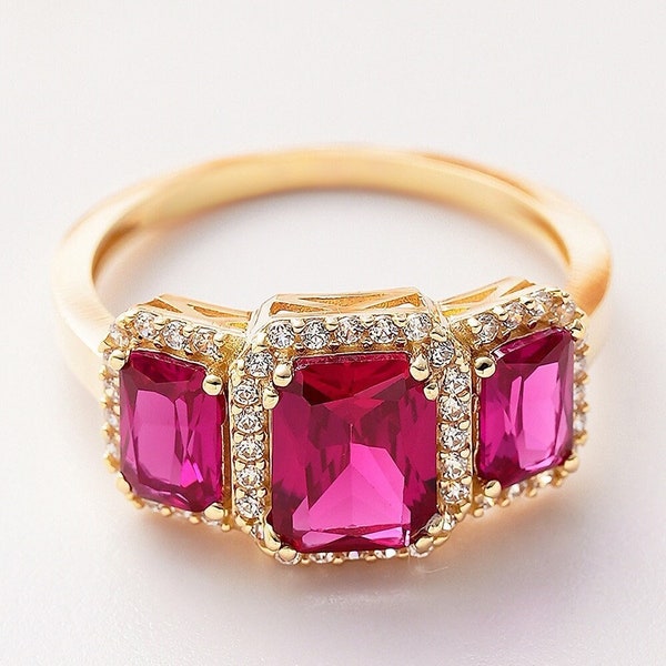 Gold Ruby Ring - Etsy