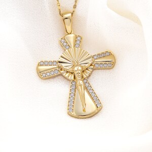 18K Jesus Crucifixion Statue 14K Redeeming Pendant 10K Exaltation Cross ...