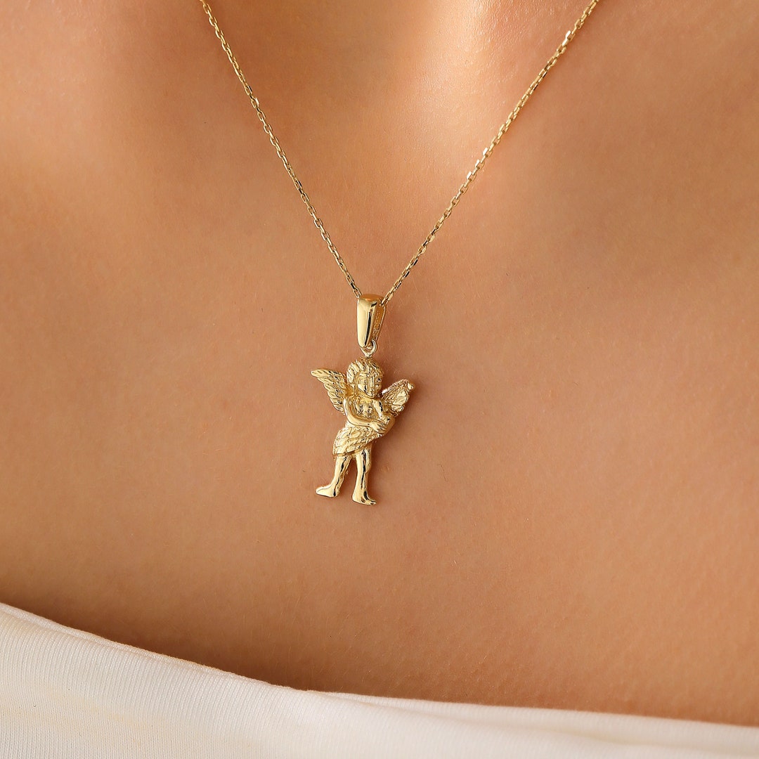 10K Angelic Spirits Necklace 14K Healing Pendant 18K Angel Pendant ...