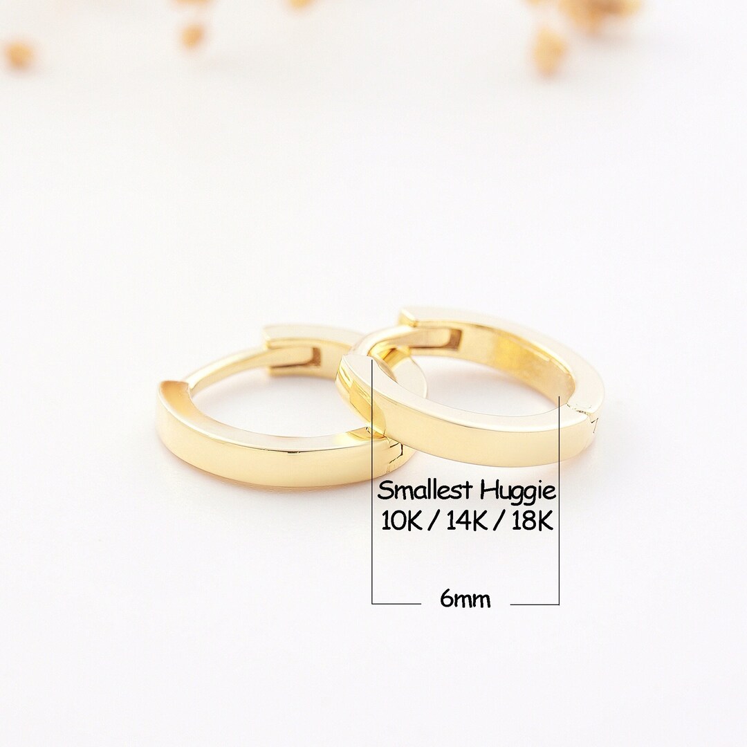 Smallest 6mm Daith Cartilage Helix Huggie Solid Gold, Ships Next Day ...