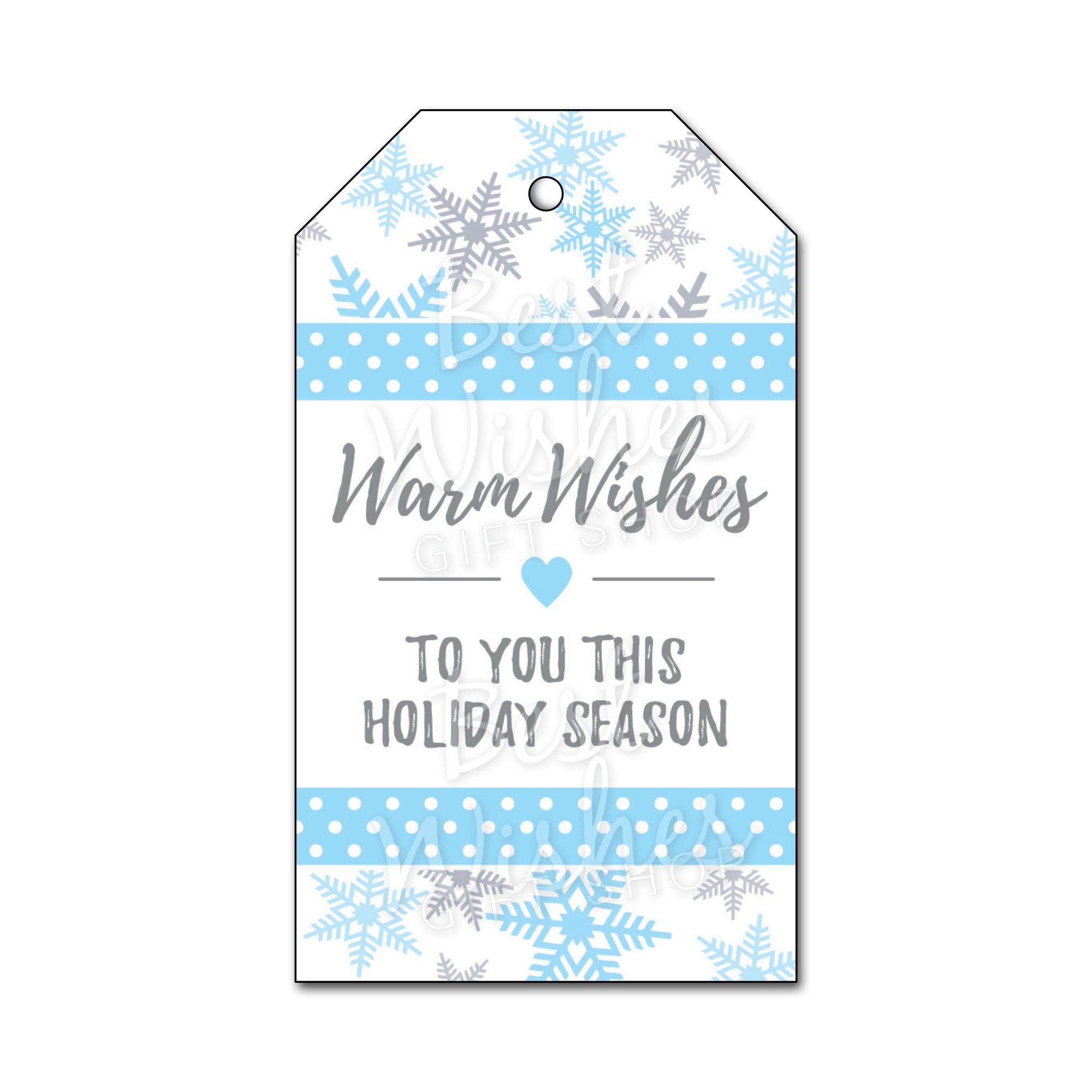 INSTANT DOWNLOAD Warm Wishes Tags, Winter Holiday Gift Tags, DIY ...