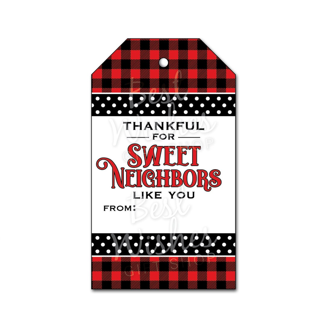 INSTANT DOWNLOAD Sweet Neighbors Gift Tags Christmas Cookie Gifts ...