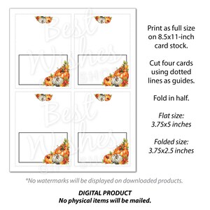 INSTANT DOWNLOAD - Thanksgiving Place Cards, Food Tent Cards, Fall ...