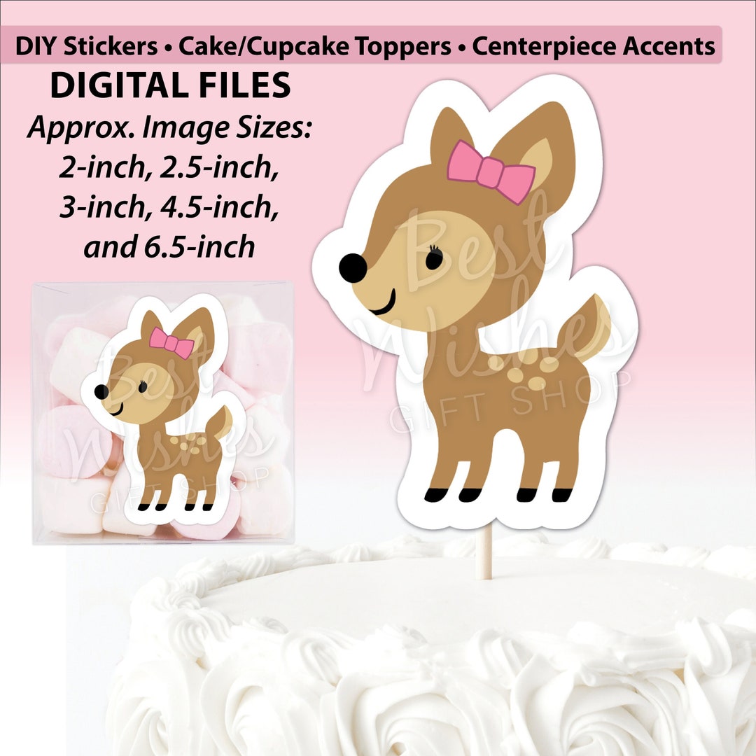 INSTANT DOWNLOAD - Pink Doe Cutouts, Deer Baby Shower, DIY Stickers ...