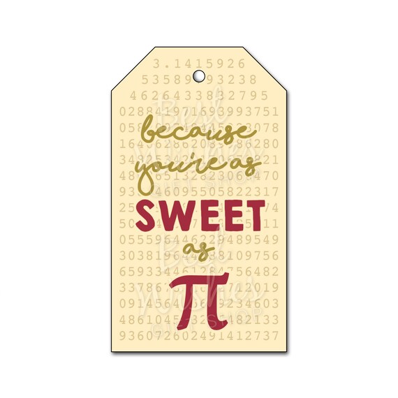 INSTANT DOWNLOAD Sweet as Pi Tags Pi Day Gift Tag Moon Pi | Etsy