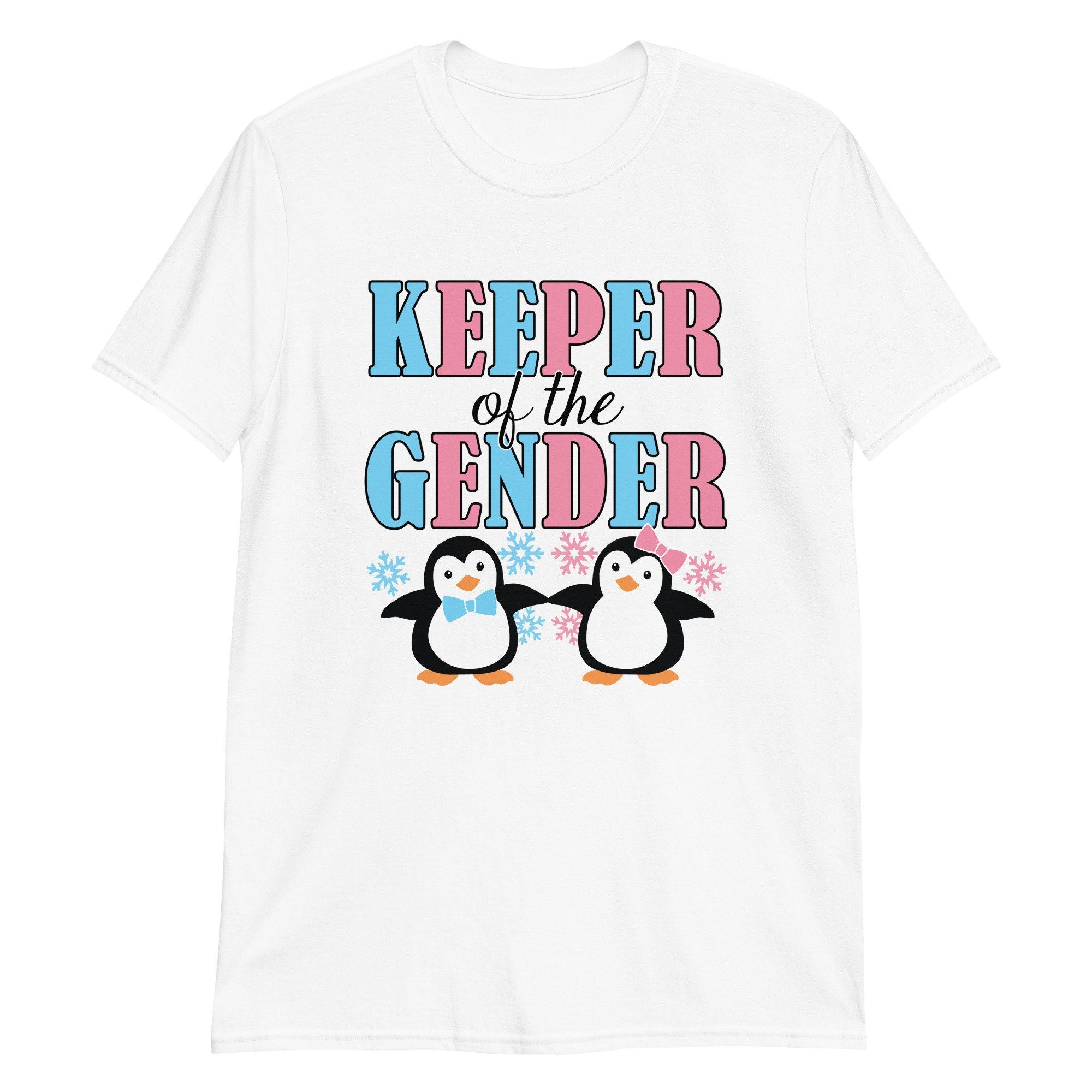Penguin Gender Reveal, Keeper of the Gender, Winter Baby Shower, Short ...