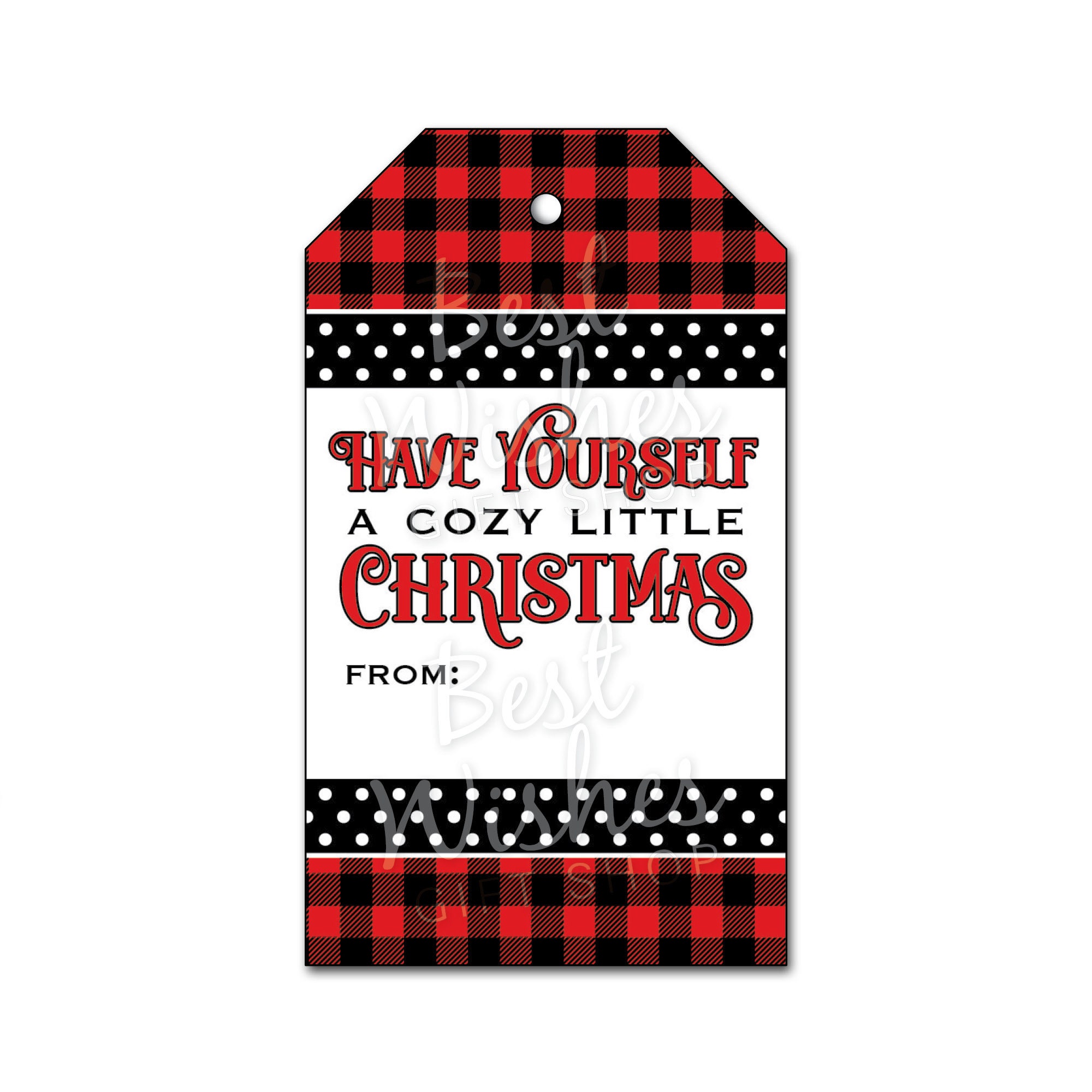 INSTANT DOWNLOAD - Cozy Little Christmas Tags - Red Buffalo Plaid ...