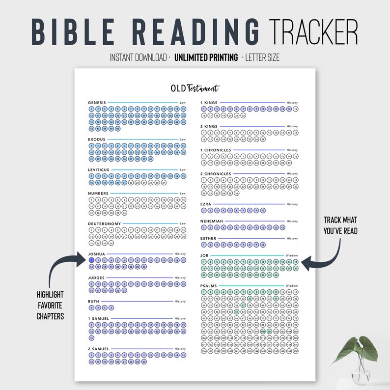 Bible Reading Tracker PRINTABLE, Goodnotes Bible Reading Tracker, Bible ...