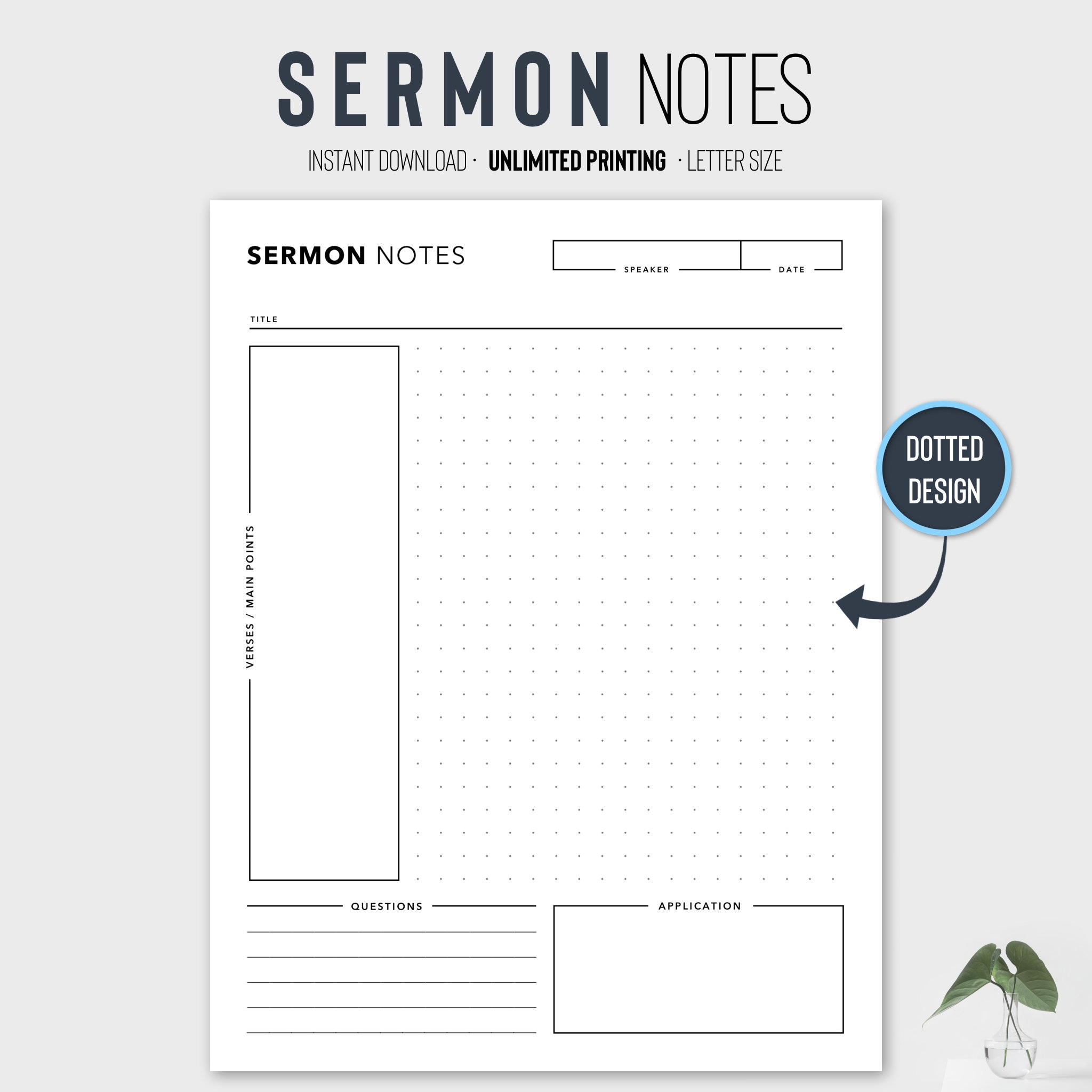 Sermon Notes Template PRINTABLE, PDF, Goodnotes Sermon Template, Church ...