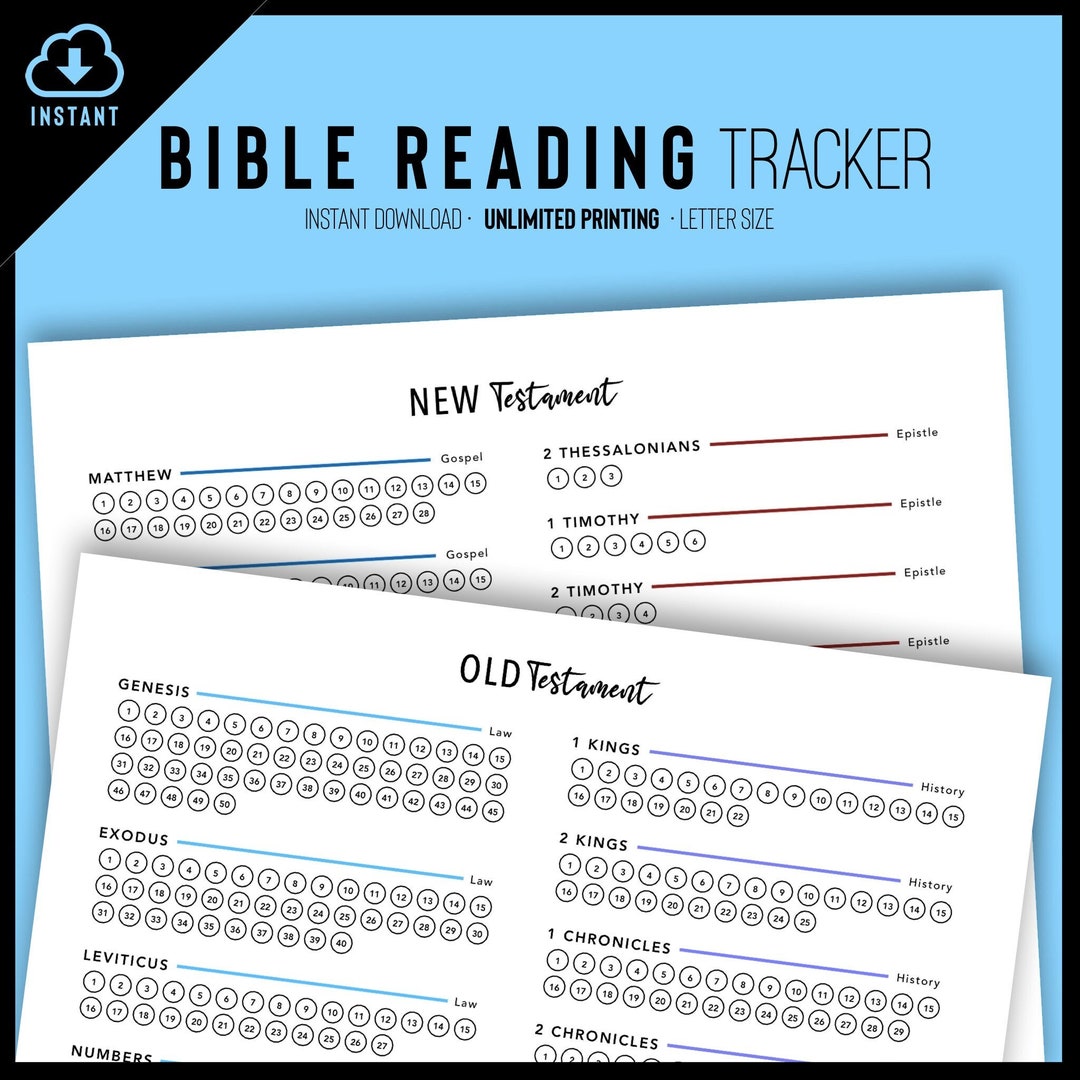 Bible Reading Tracker PRINTABLE, Goodnotes Bible Reading Tracker, Bible ...