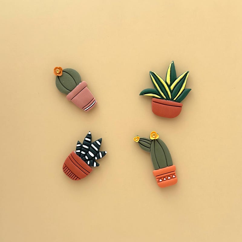 Polymer Clay Magnet Plant - Etsy