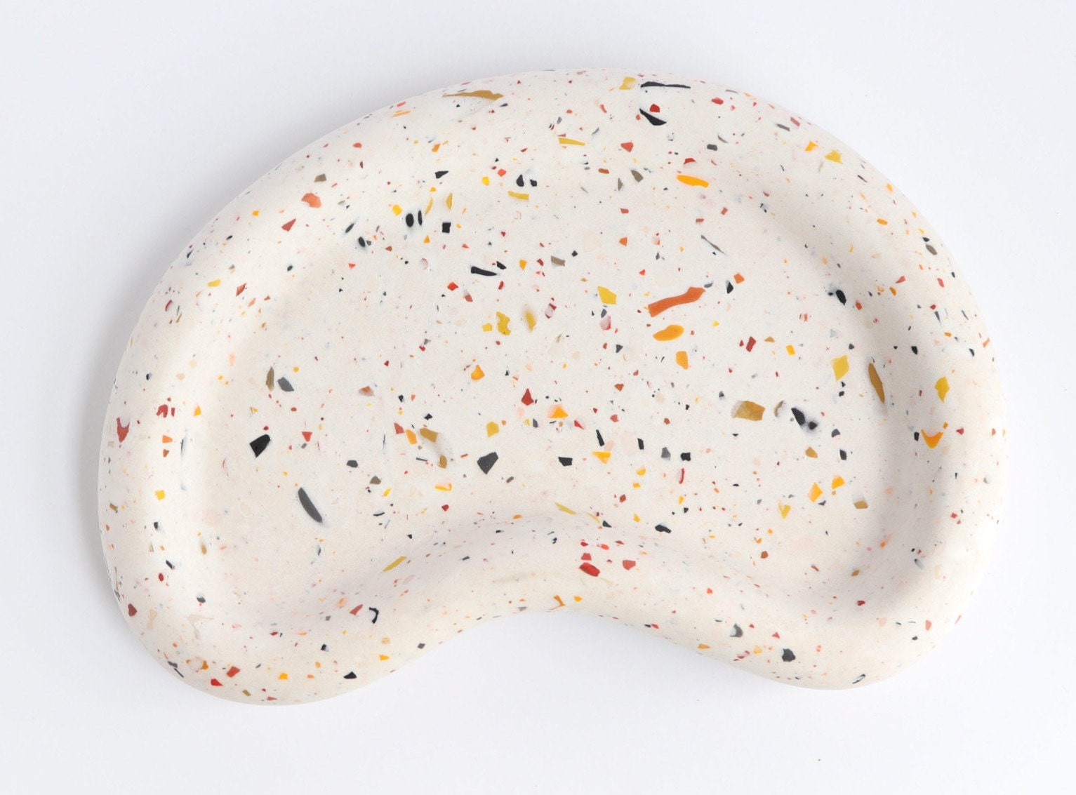 Gypsum Stone White Terrazzo Curved Round Tray Bar Decor Decorative ...