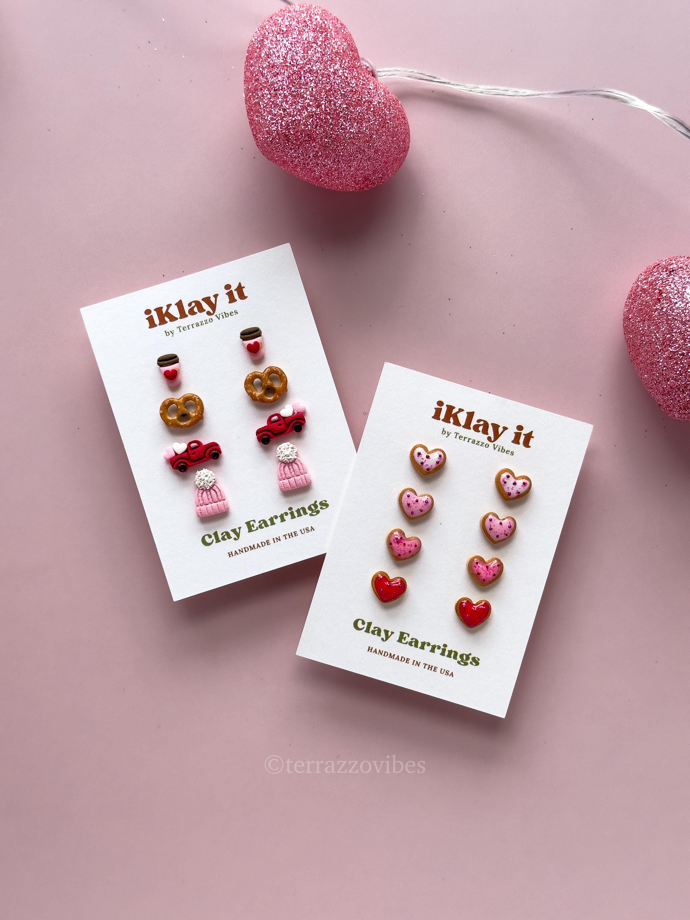 Build Your Own Valentine Stud Earrings Set – Handmade Mini Heart, Bow ...