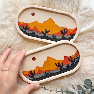 Mountain Landscape Oval Tray | Decorative Catchall, Ring Dish | Nature ...
