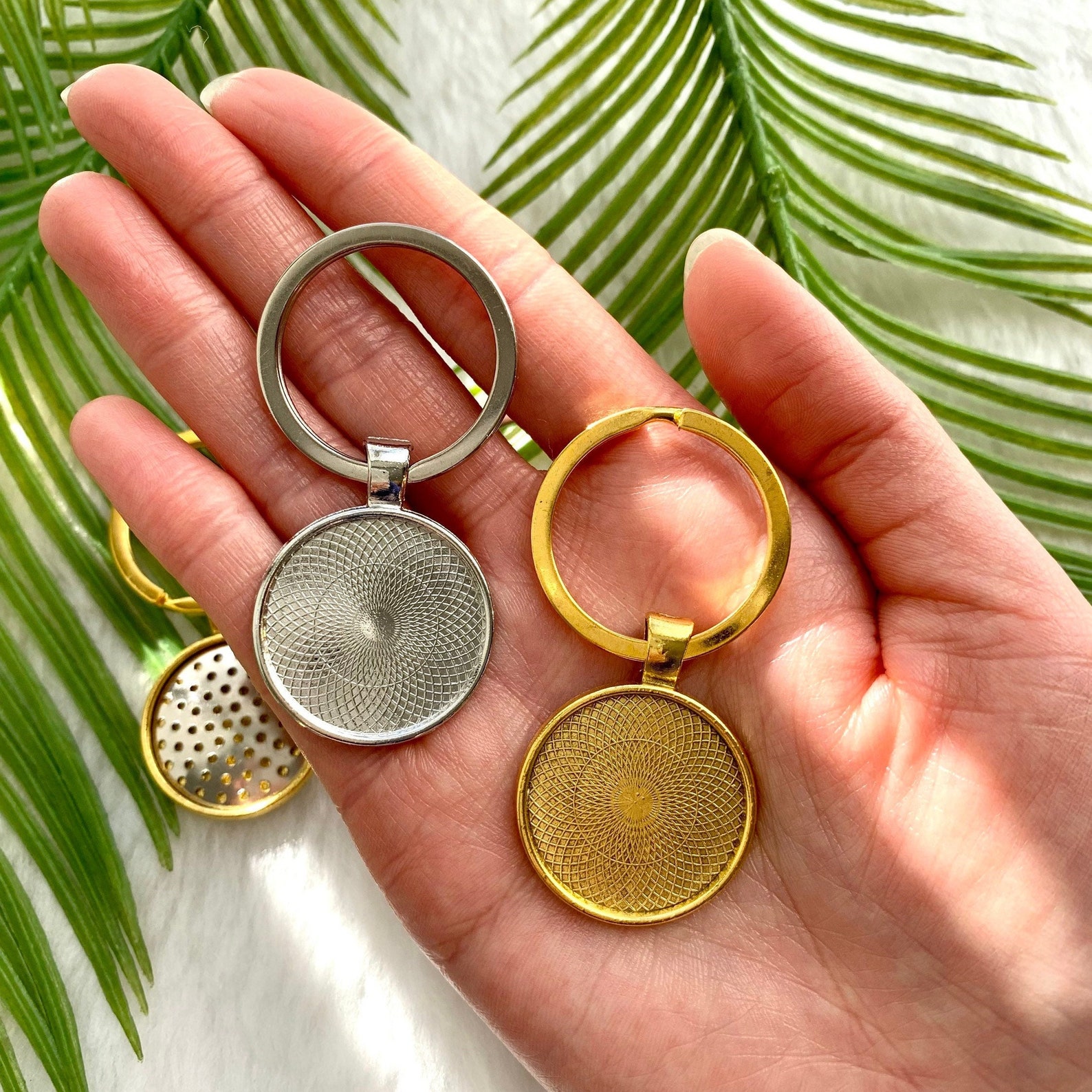 A Pair of DIY Blank Keychains / Small Embroidery Keychain / Embroidery ...