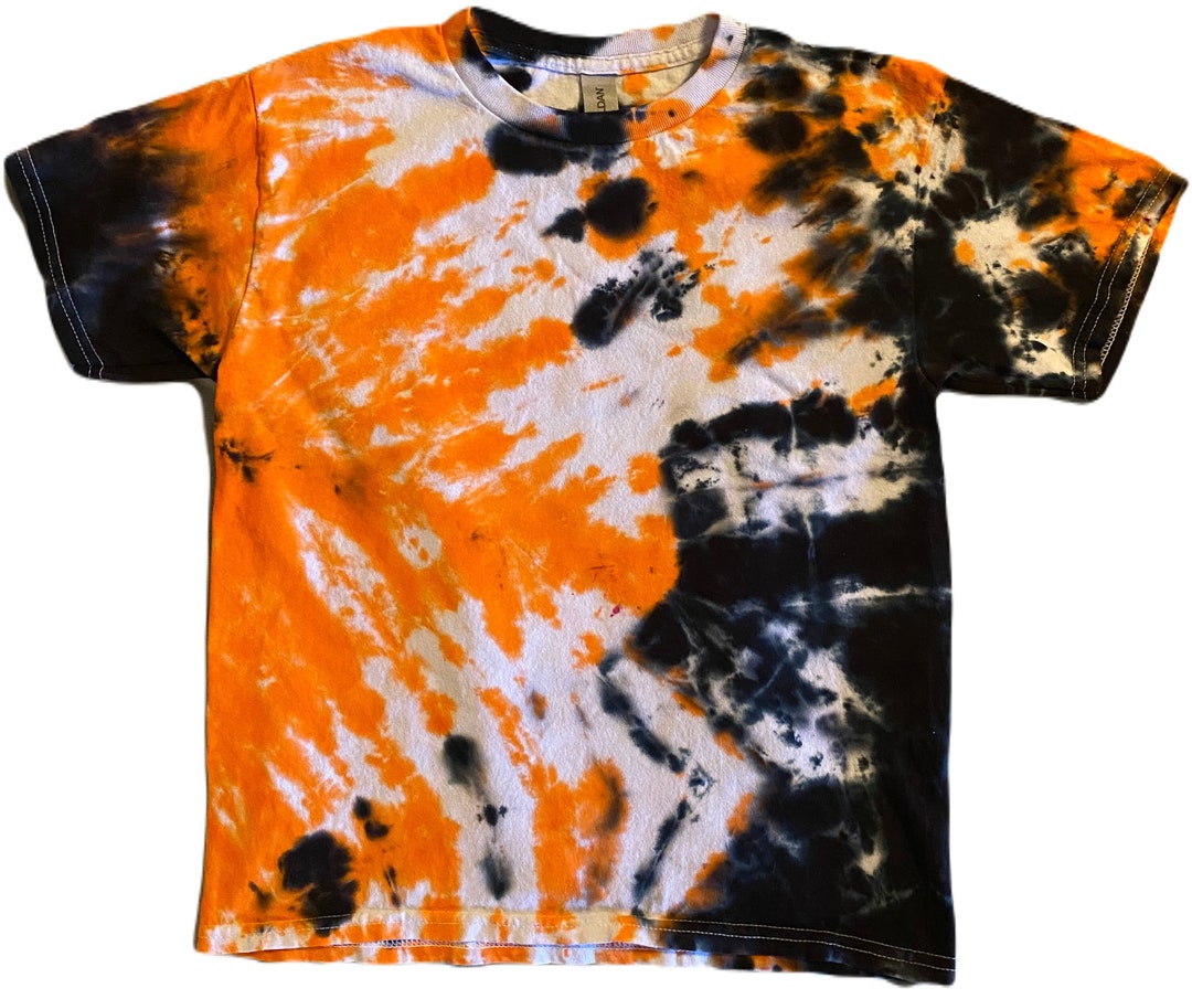 Black and Orange Tie-dye T-shirt - Men's Medium - Perfect for Halloween ...