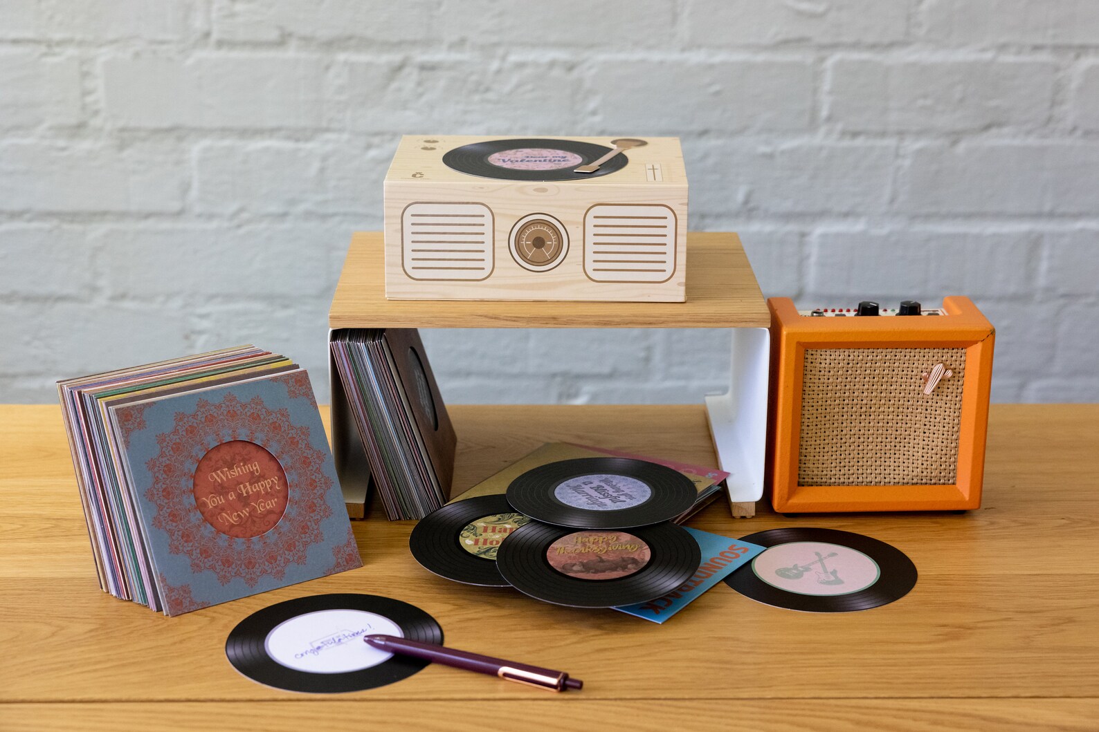 Assortment Assorted Greeting Cards All Occasion Box Record Design Set ...