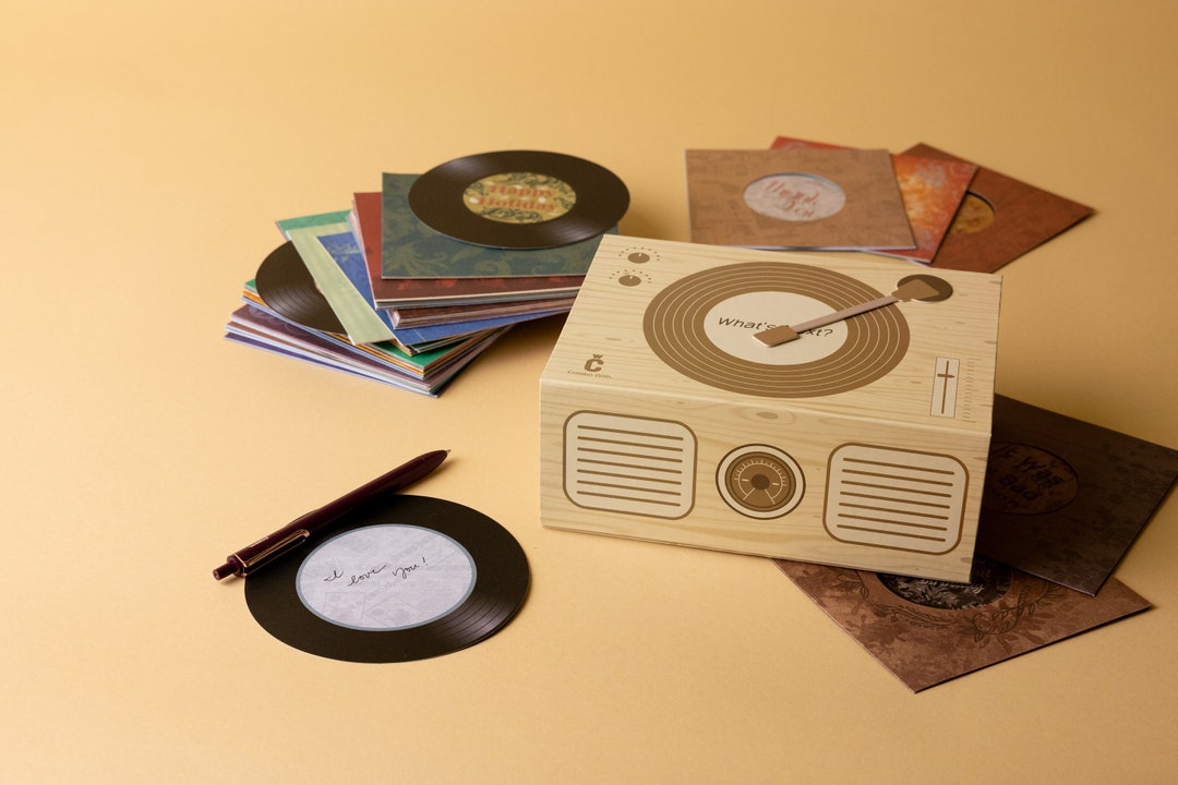 Assortment Assorted Greeting Cards All Occasion Box Record Design Set ...