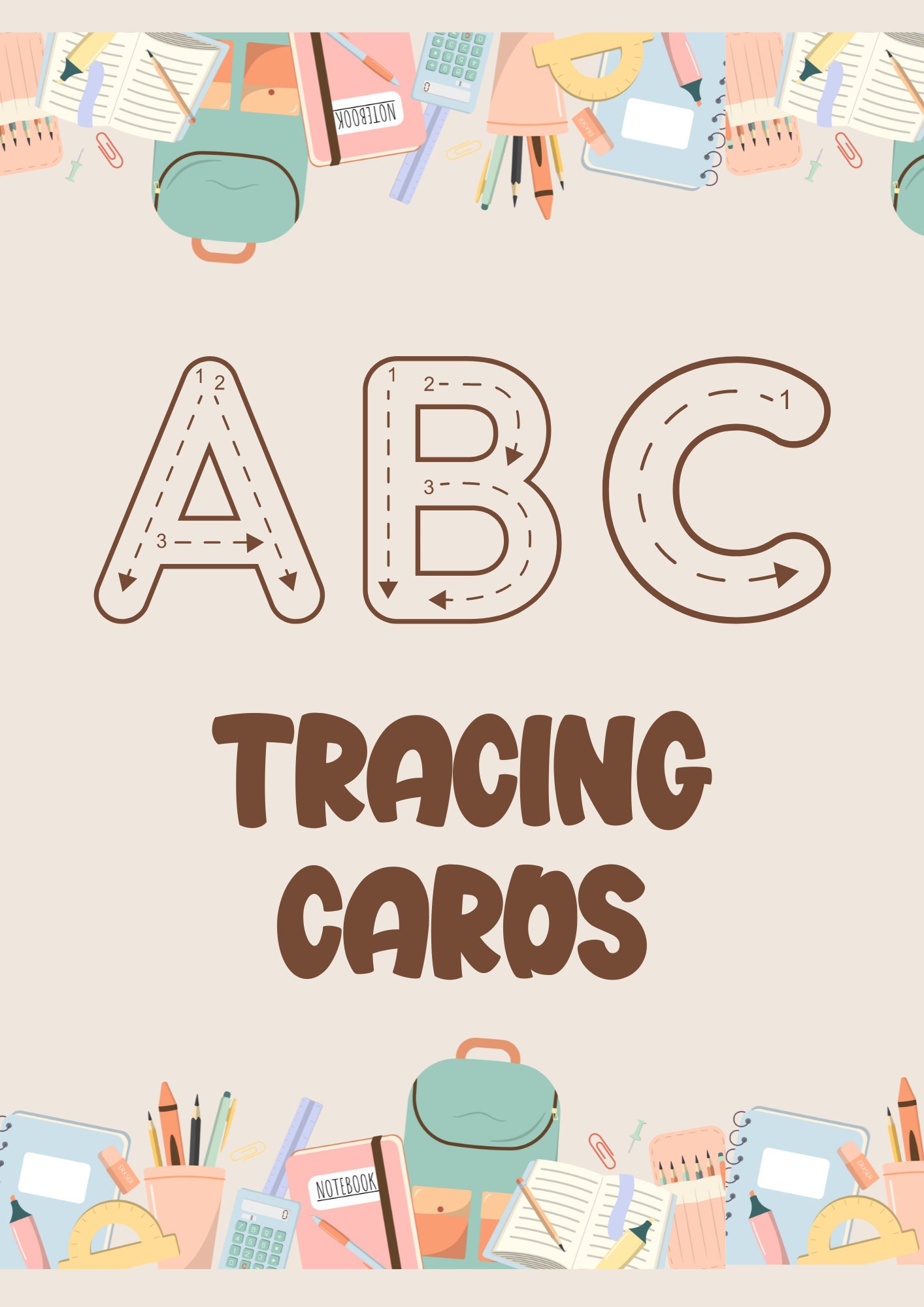 ABC Tracing Cards Printable - Etsy