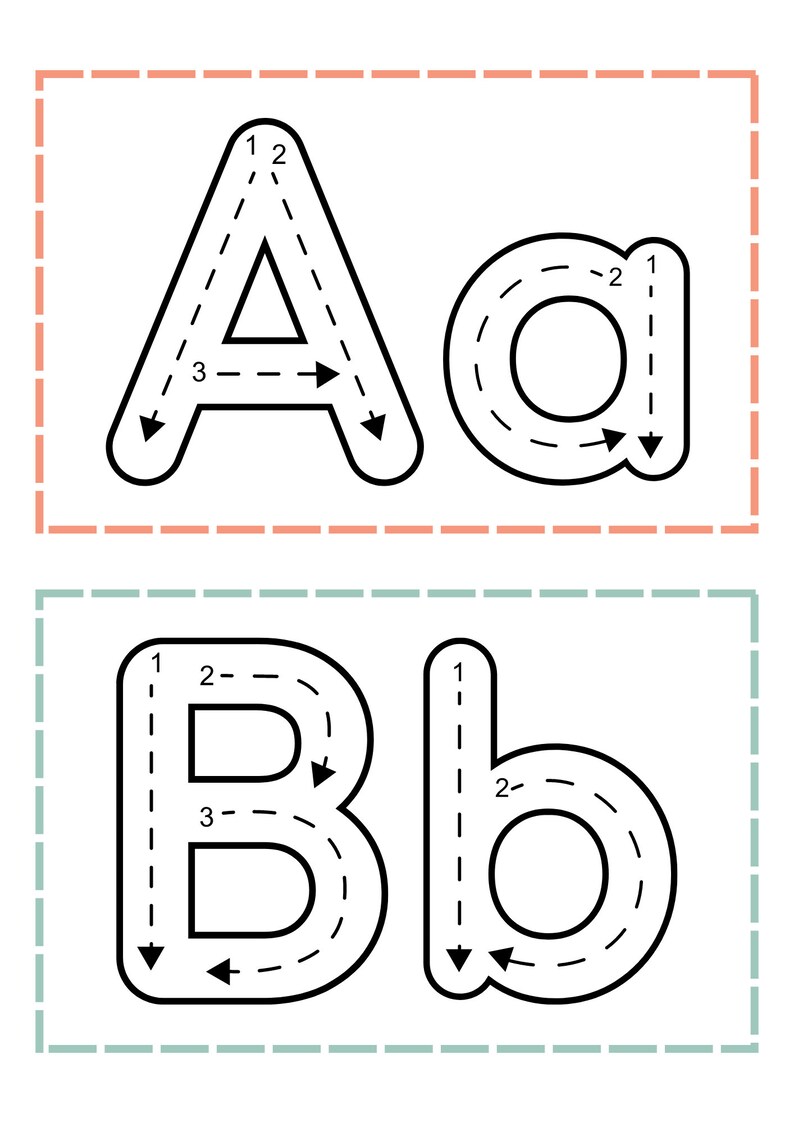 ABC Tracing Cards Printable - Etsy