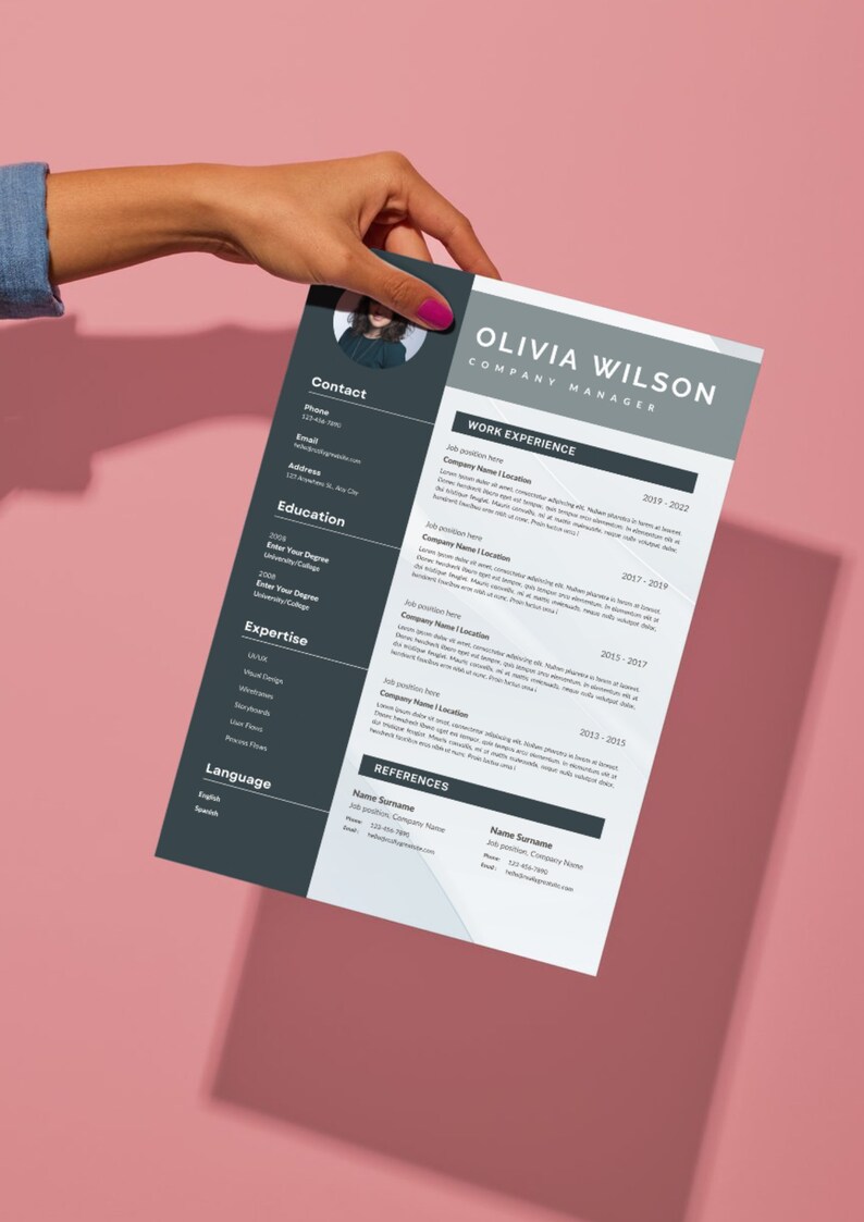 10 Editable Resume Template - Etsy