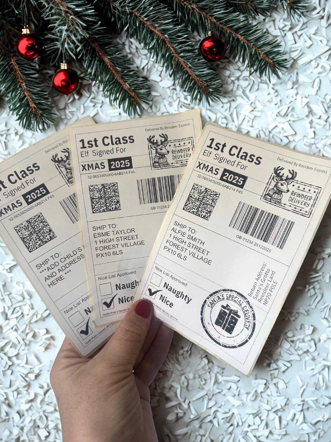 Personalised Christmas Postage Label, Santa Mail Stickers, North Pole ...