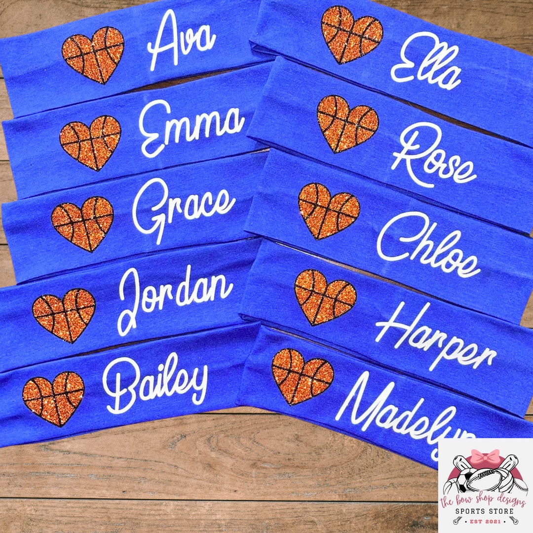 Custom Basketball Headband, Personalized Basketball Headband, Heart ...