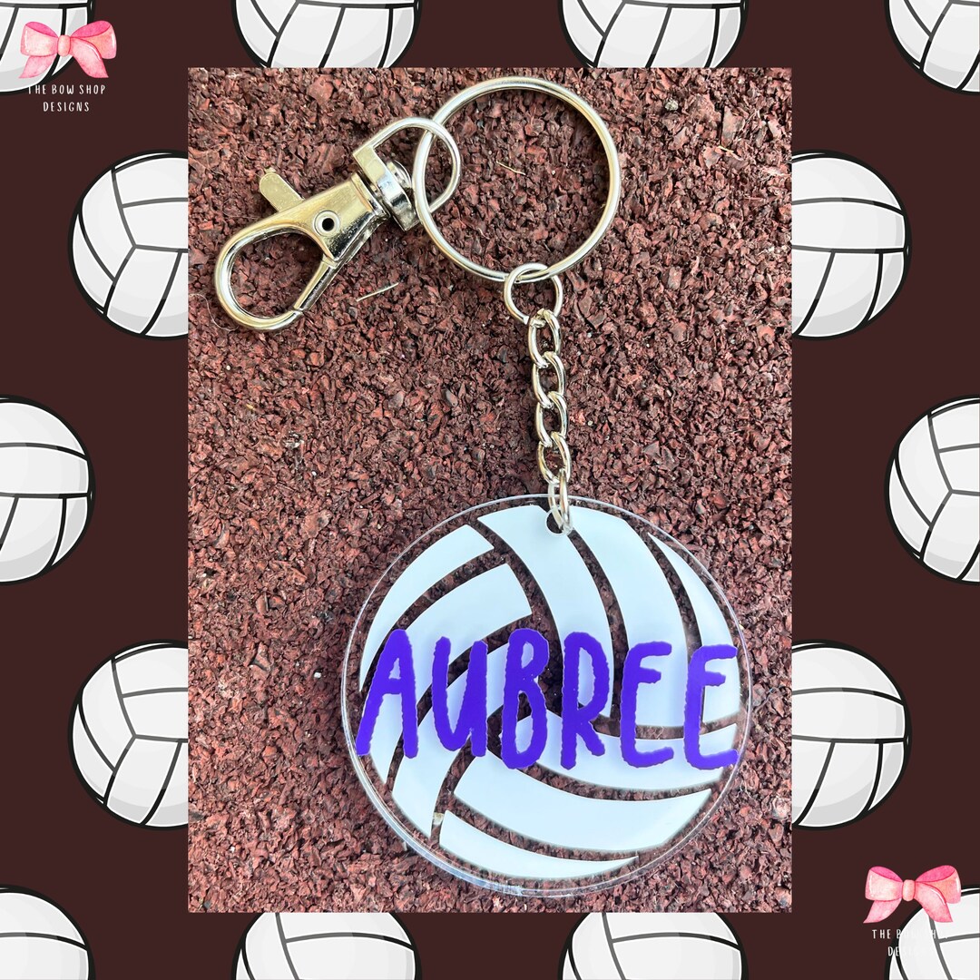Personalized Volleyball Keychain Custom Volleyball Bag Tag - Etsy