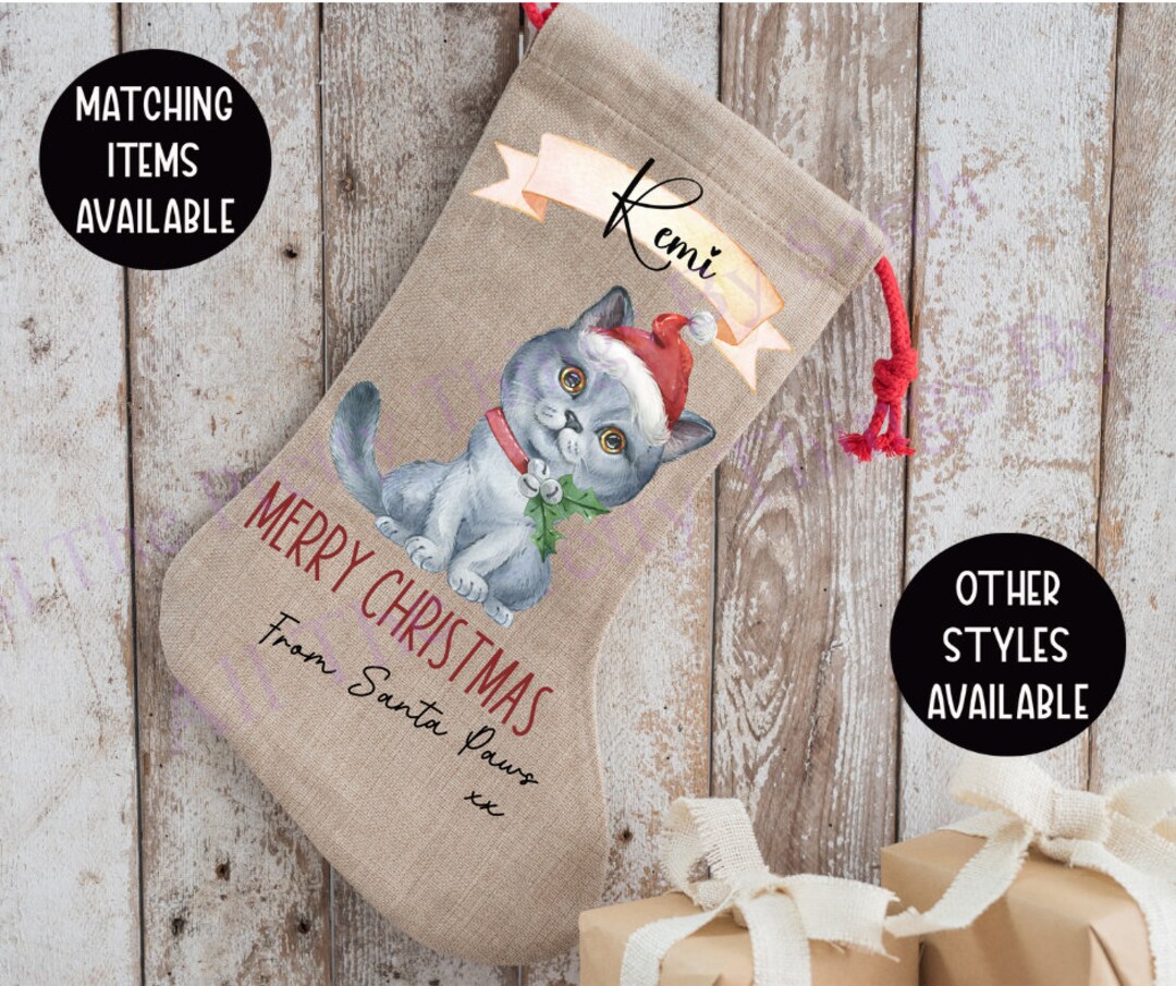 British Shorthair Cat Pet Stocking Cat Gift Personalised - Etsy