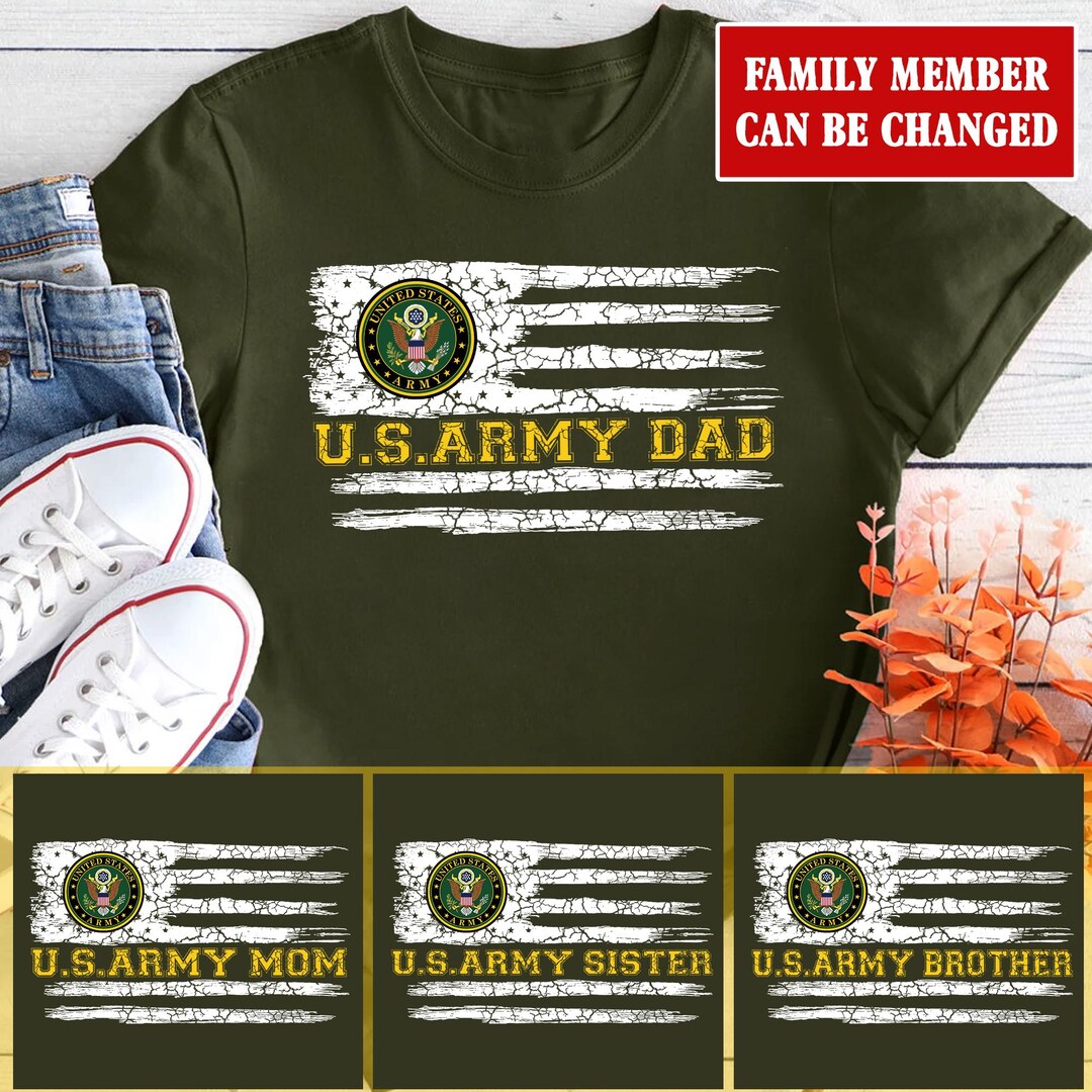 Vintage U.S.ARMY Dad Shirt, Proud Army Dad American Flag T-shirt ...