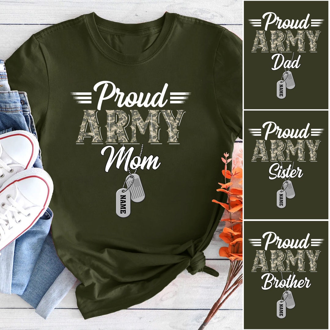 Proud Army Mom Shirt, Personalized Army Mom Shirt, Soldier Mom T-shirt ...