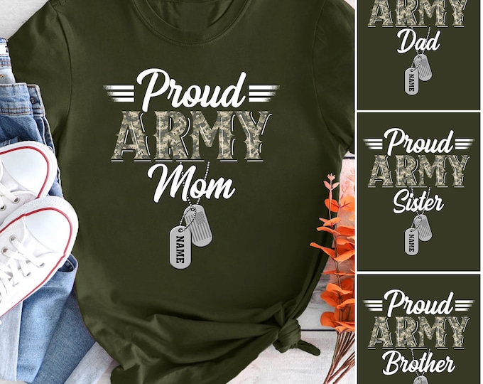 Proud Army Mom Shirt, Personalized Army Mom Shirt, Soldier Mom T-shirt ...